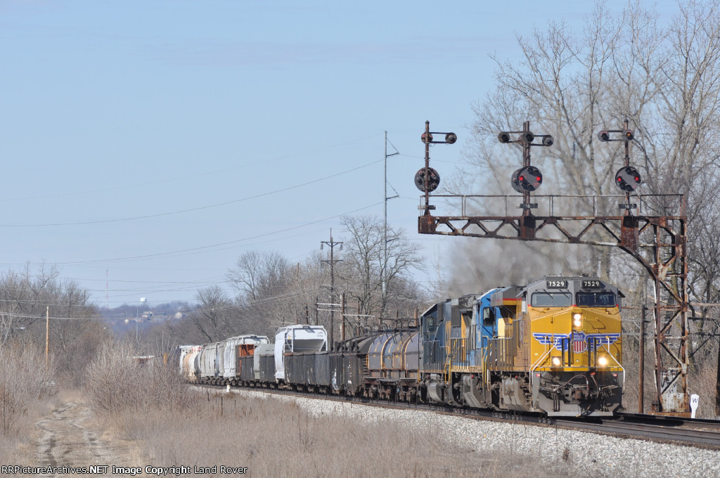 UP 7529 On CSX R 376 Southbound